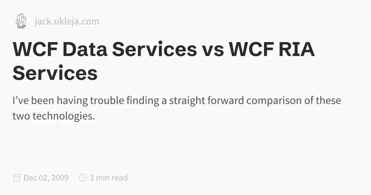 WCF Data Services vs WCF RIA Services
